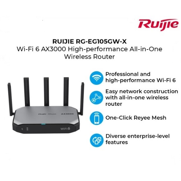 Jual Ruijie RG-EG105GW-X Wi-Fi6 AX3000 High-performance All-in-One Wireless | Shopee Indonesia