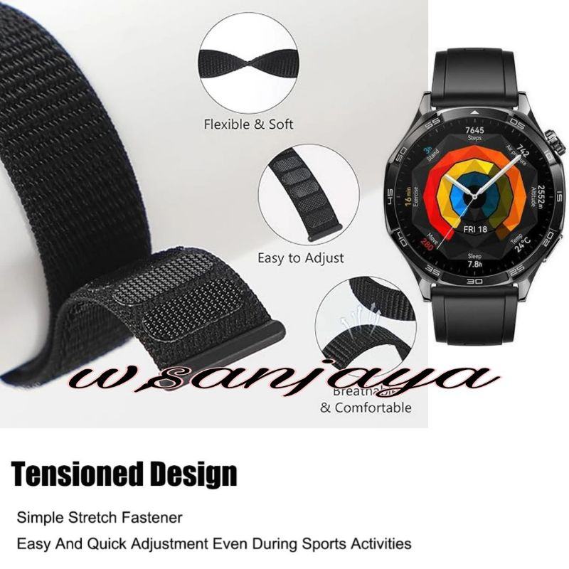 Jual TALI JAM STRAP HUAWEI WATCH GT 5 46MM GT 5 PRO NILON BENANG WATCH ...