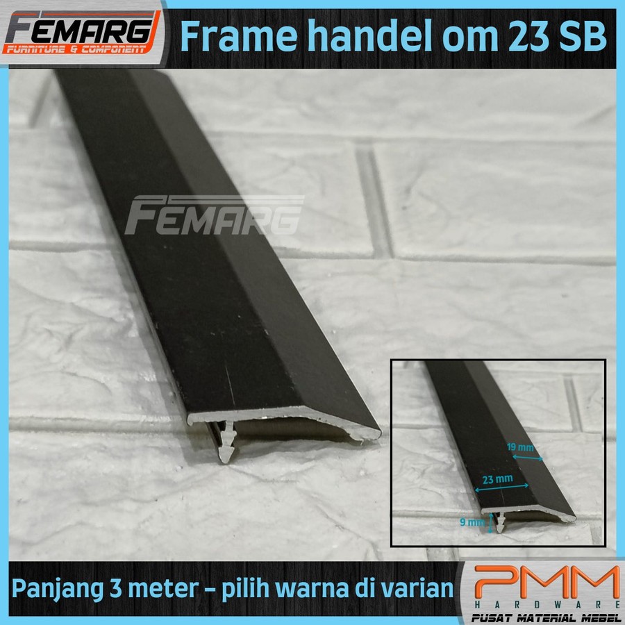 Jual frame handle OM 23 FEMARG | profil alumunium pintu laci lemari ...