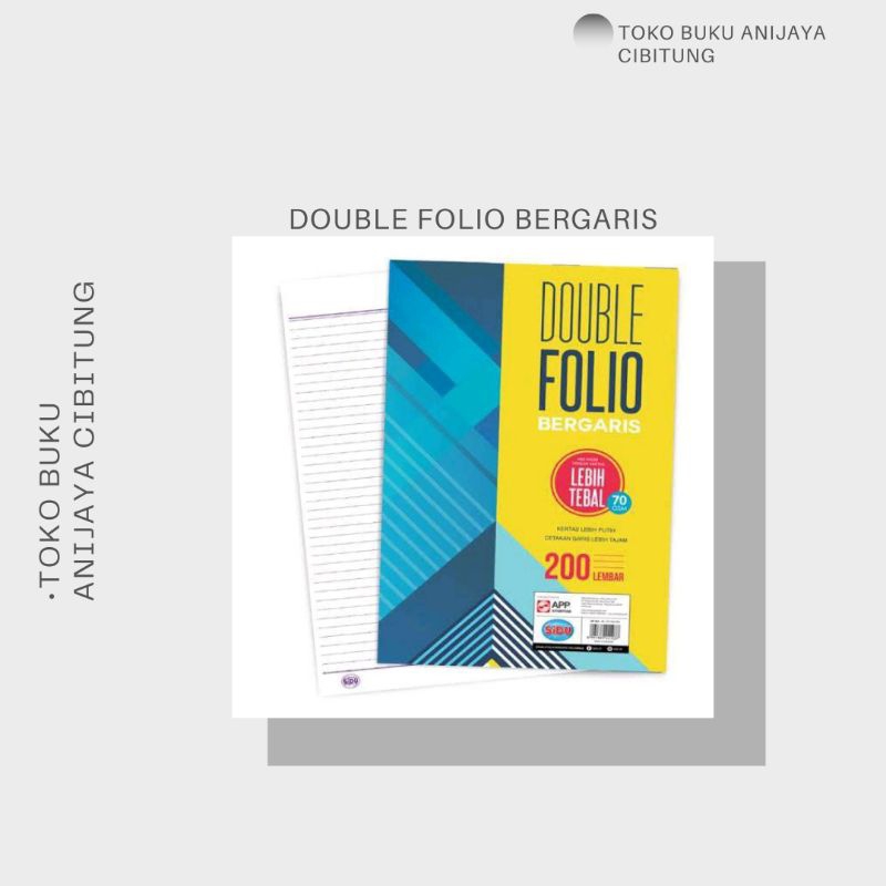 Jual DOUBLE FOLIO BERGARIS ISI 200 LEMBAR MERK SIDU / KERTAS FOLIO ...