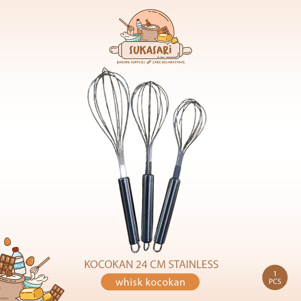 Jual Kocokan 24 cm stainless / whisk kocokan telur | Shopee Indonesia