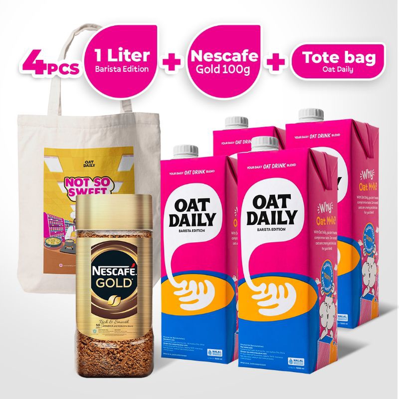 Jual BUNDLING OAT DAILY Barista Edition 1L (4 pcs) x Nescafe Gold 100g ...