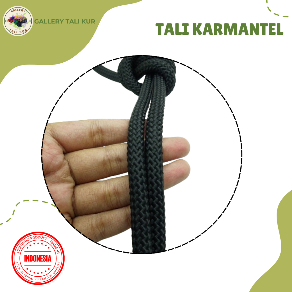 Jual Tali Karmantel 10 mm Hitam | Tali Panjat Tebing Paracord Filamen ...