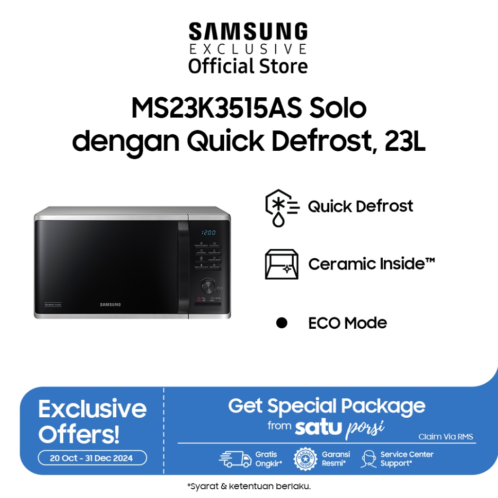 Jual Samsung Microwave Solo 23L | Quick Defrost | Eco Mode | Ceramic ...