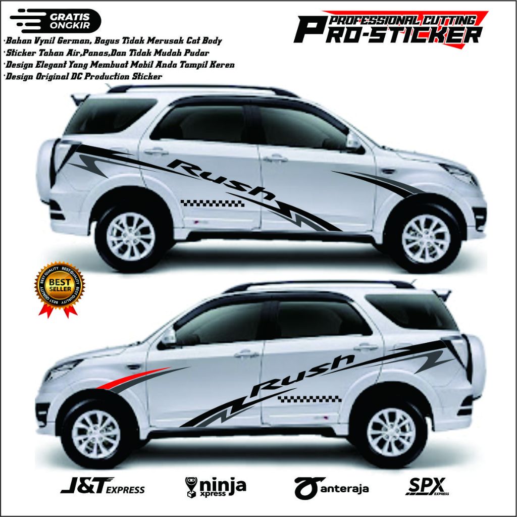 Jual Stiker mobil toyota rush list body mobil toyota rush stiker ...