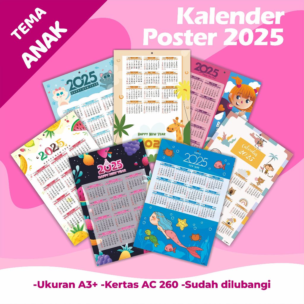 Jual KALENDER POSTER ANAK - kalender poster - kalender dinding | Shopee ...