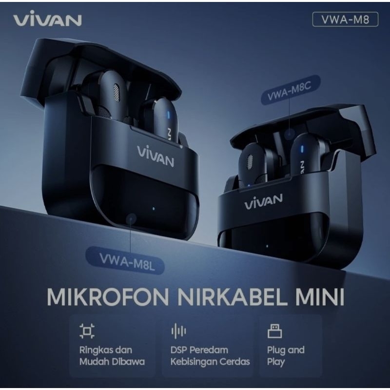 Jual VIVAN VWA-M8 Mic Wireless Lightning iPhone / Type-C Android Noise ...