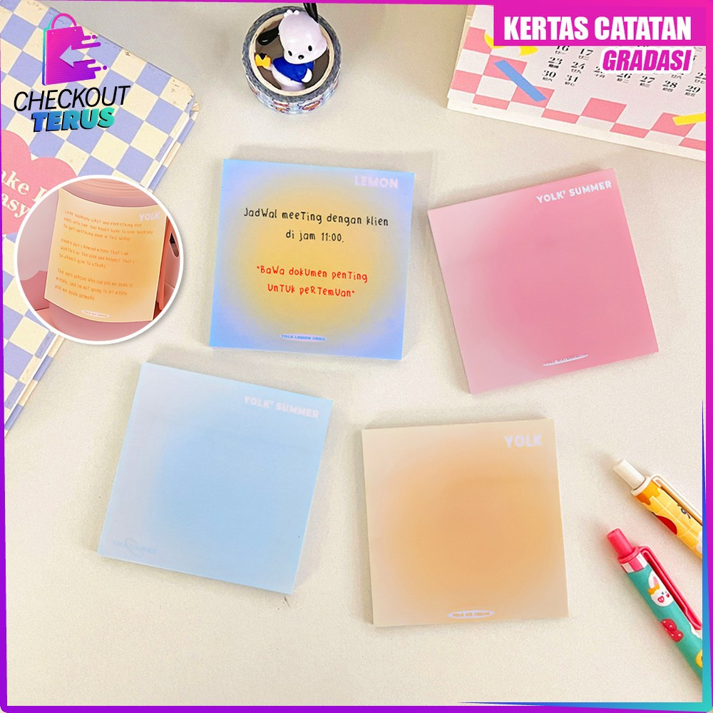 Jual CT A102 Sticky Notes Gradasi Polos Isi 50 Lembar Tempelan Kertas ...