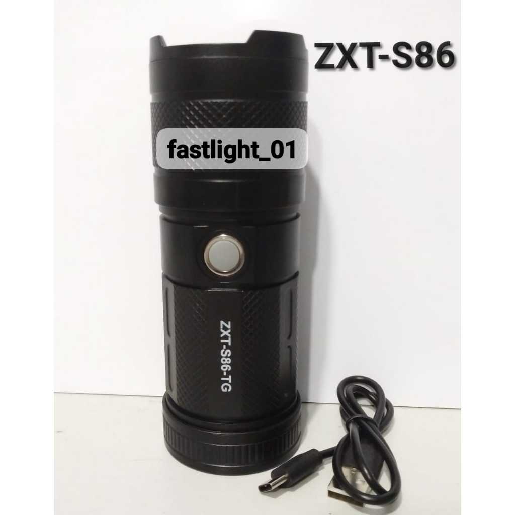 Jual Senter LED Laser Cas COB Zoom in out Waterproof ZXT-S86-TG | Shopee Indonesia