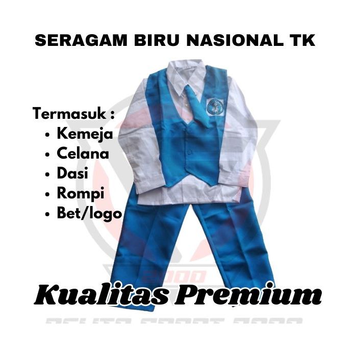 Jual PELITA SPORT Seragam TK Nasional Baju Taman kanak-kanak Putih Biru ...
