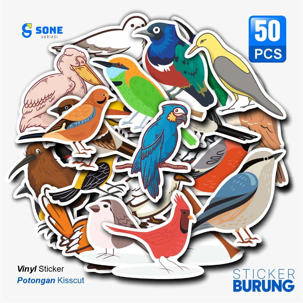 Jual Stiker Pack Macam-Macam Burung Lucu Aesthetic untuk Freebies ...