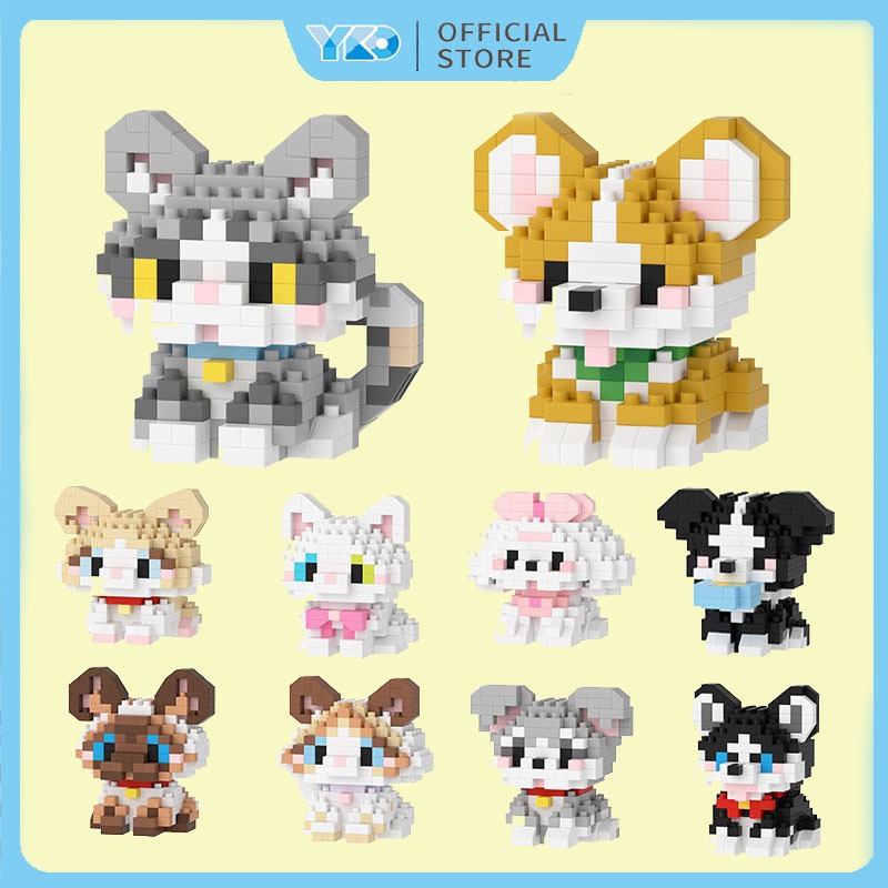 Jual YKO Nano Blok Model Pajangan Hewan Peliharaan Seri Kucing dan ...