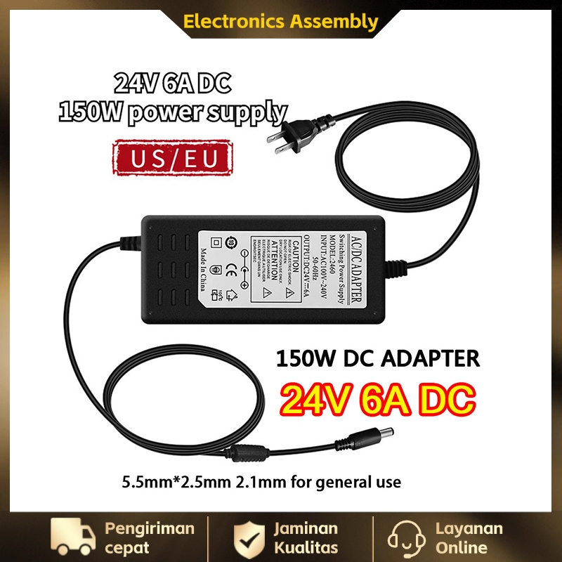 Jual Adaptor 24V 6A / Adaptor 24 Volt 6 Ampere DC24V 6A Adaptor US/EU Plug 150W Power Supply ...