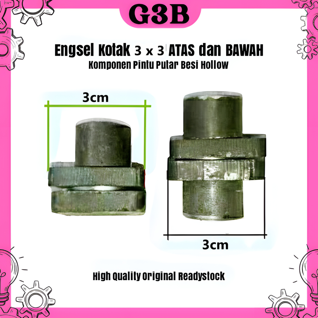 Jual engsel pintu swing kotak 3x3 atas dan bawah 1 set pagar besi ...
