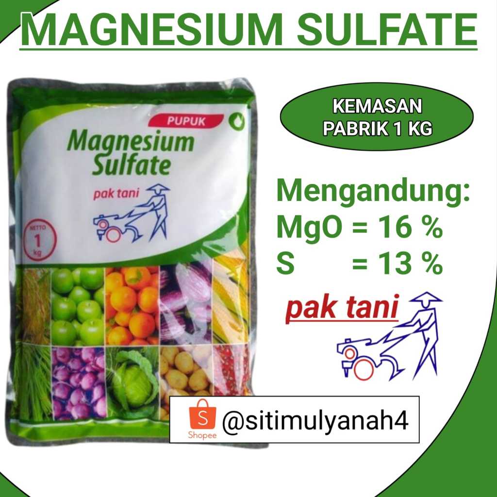 Jual Pupuk Magnesium Sulfate Pak Tani kemasan pabrik 1 kg termurah | Shopee Indonesia