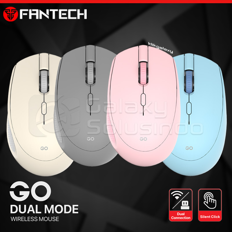 Jual Fantech W193 Silent Switch Wireless Office Mouse - Blue Grey Pink ...
