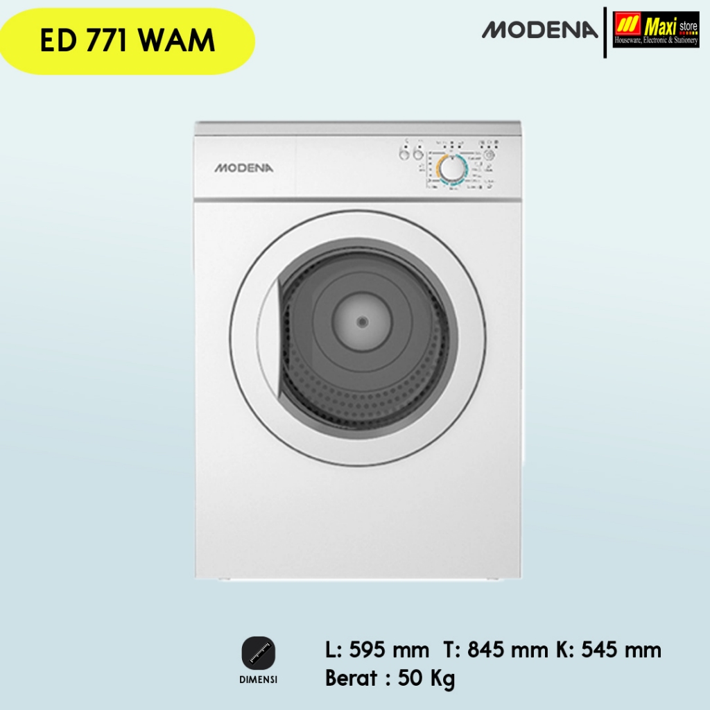 Jual MODENA ED 771 WAM Front loading vented dryer with 7 kg -Garansi ...