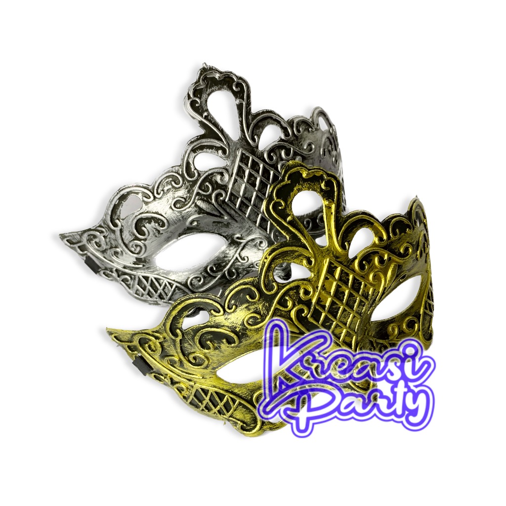 Jual Topeng Rome Tanduk Gold Silver/ Mask Party / Masquerade Mask ...
