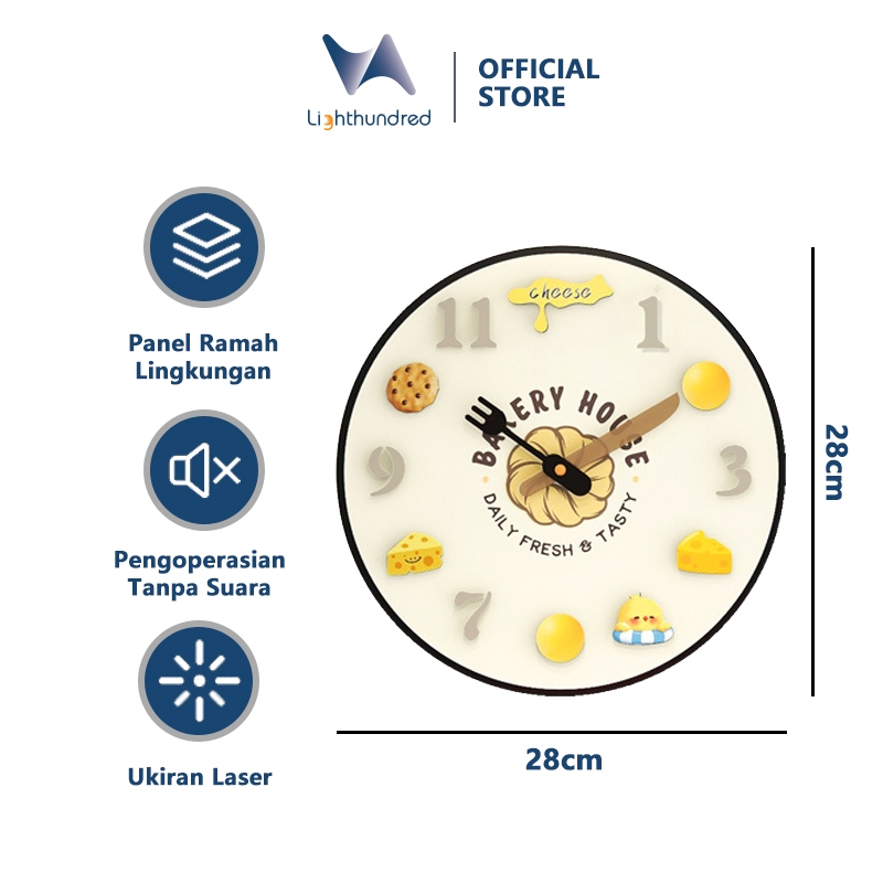 Jual Lighthundred Jam Dinding Keju Jam Dinding Unik Jam Dinding Estetik ...