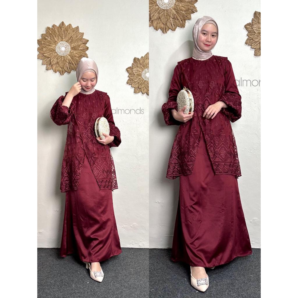 Jual FARAH DRESS SET VEST BRUKAT BUSUI FRIENDLY DRESS KONDANGAN GAMIS BRUKAT TERBARU GAUN ...