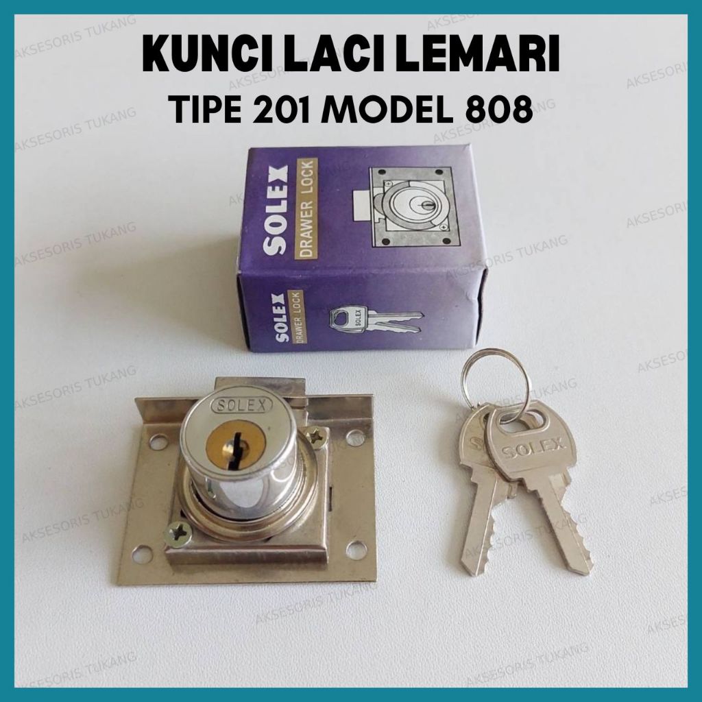 Jual Kunci Laci Pintu Lemari Loker Putih Tipe 201 Model 808 Lubang 22mm ...
