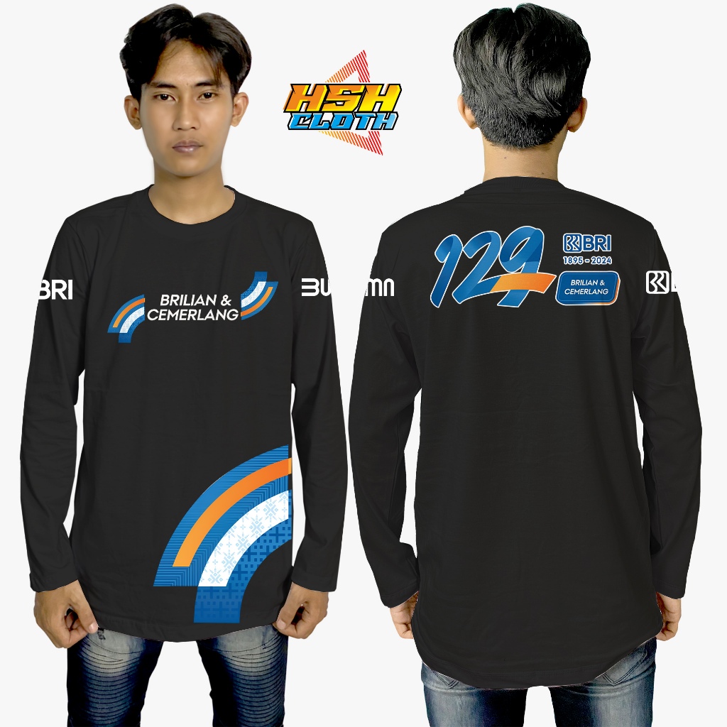 Jual Baju Kaos Distro HUT BRI 129 Tahun V3 Bank BRI BRILIAN & CEMERLANG ...