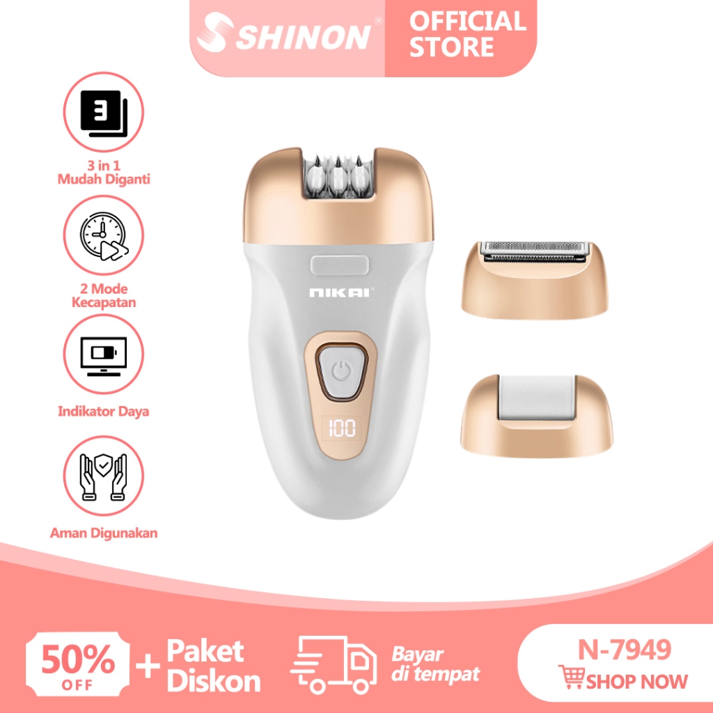 Jual NIKAI N-7949 Penghilang Bulu Kaki Tangan Mencukur Bulu Halus ...