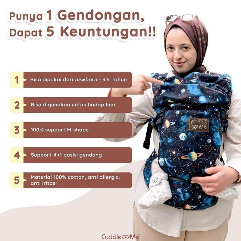 Jual CuddleMe Ultimo Carrier Gendongan Bayi Depan 5 Posisi SSC Hipseat ...