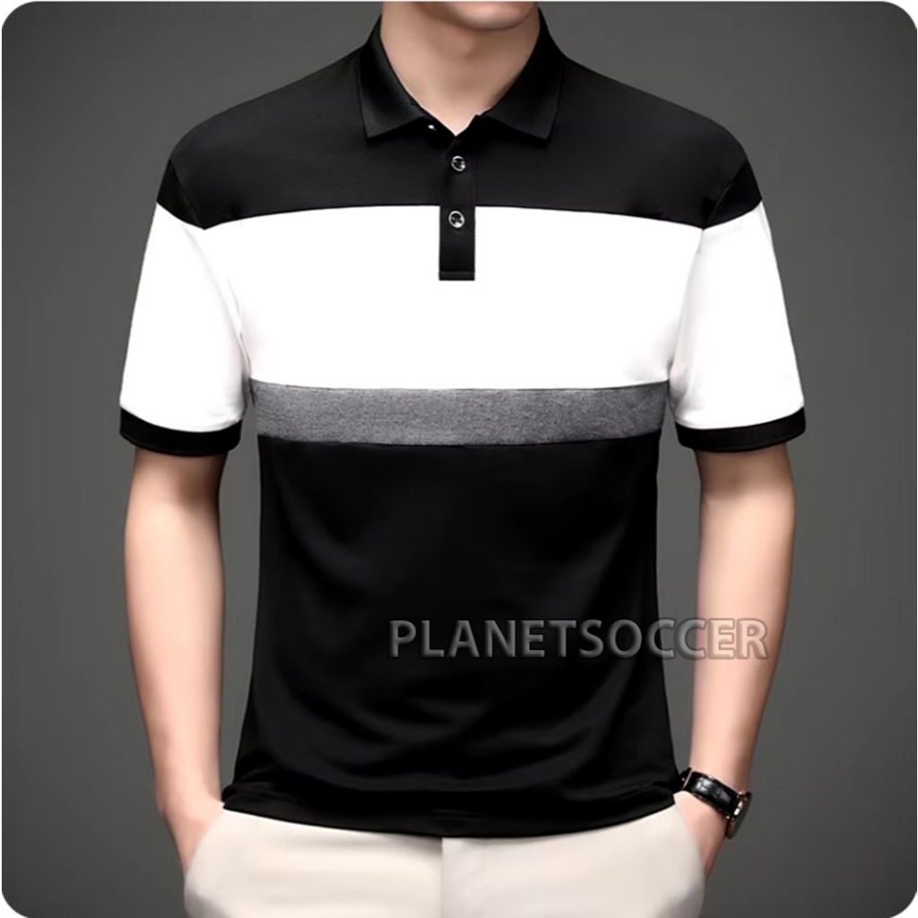 Jual Kaos EVOLT Kombinasi Hitam Polos Terbaru Kaos Polo Pria Kerah ...