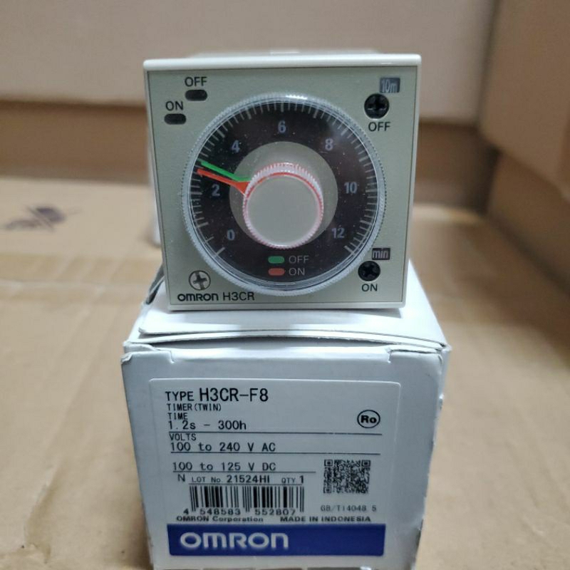 Jual OMRON H3CR-F8 timer twin 220vac/ TIMER OMRON H3CR-F8 2 Jarum 200 ...
