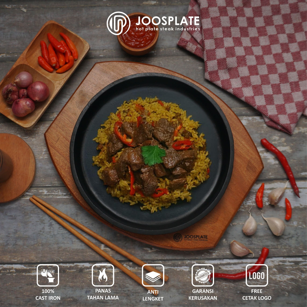 Jual Hot Plate Steak Bulat 22cm hotplate steak bulat 22cm | Shopee ...