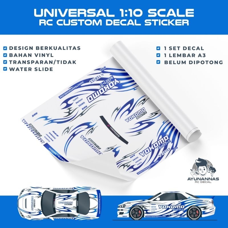 Jual 1:10 rc decal sticker yokomo racing team livery | Shopee Indonesia