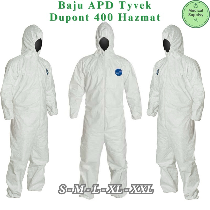 Jual Baju APD Hazmat DUPONT Tyvek 400 TY198S White Original | Shopee ...