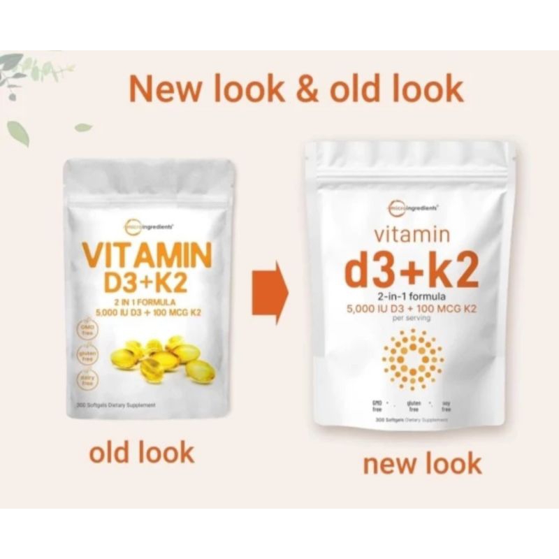Jual microingredirnts vitamin d3+k2 2-in-1 formula 5,000 IU D3 + 100 ...