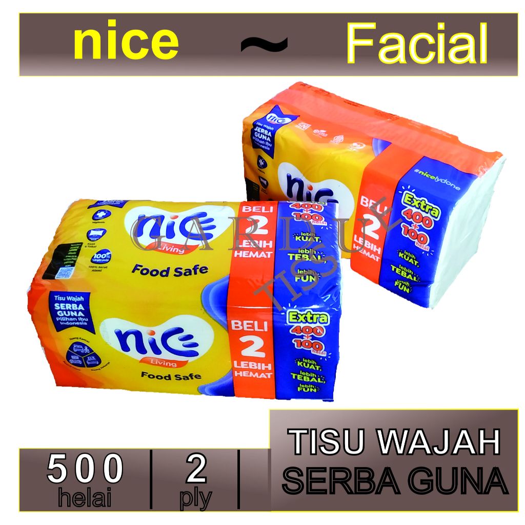 Jual Tisu Nice 250'sheets / 500helai (Satuan, Banded dan 1Pack ...