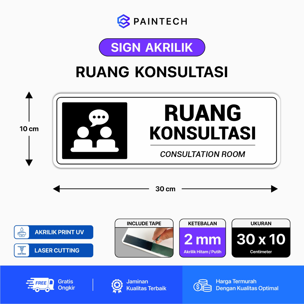 Jual SIGNAGE AKRILIK RUANG KONSULTASI / SIGNBOARD RUANG KONSULTASI ...