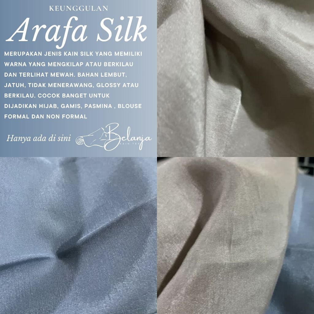 Jual Kain Bahan ARAFA SILK Per 50 cm | Shopee Indonesia