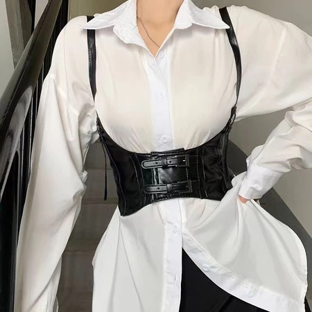 Jual Sabuk bretel gaya punk baru / sabuk PU bahu ganda / gesper wanita ...