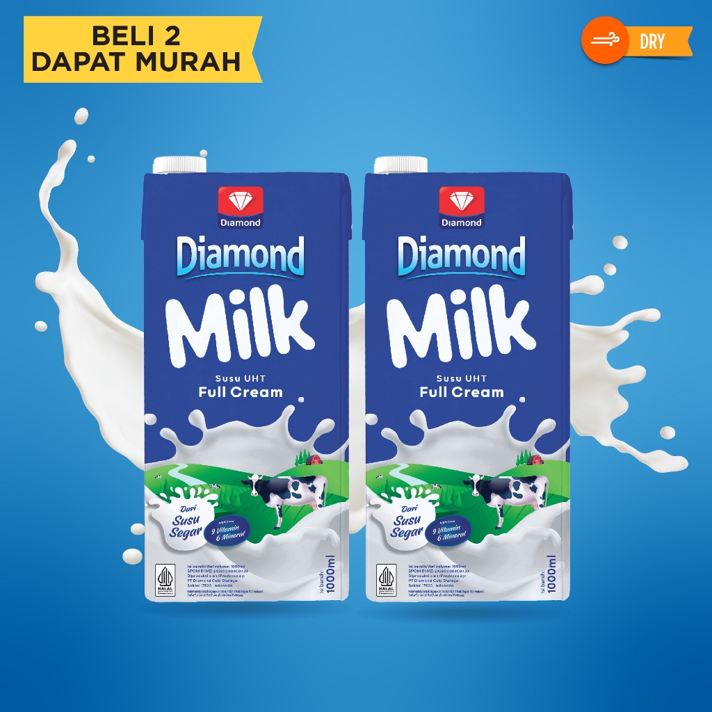 Jual PROMO DIAMOND UHT MILK FULL CREAM 1 LT | Shopee Indonesia