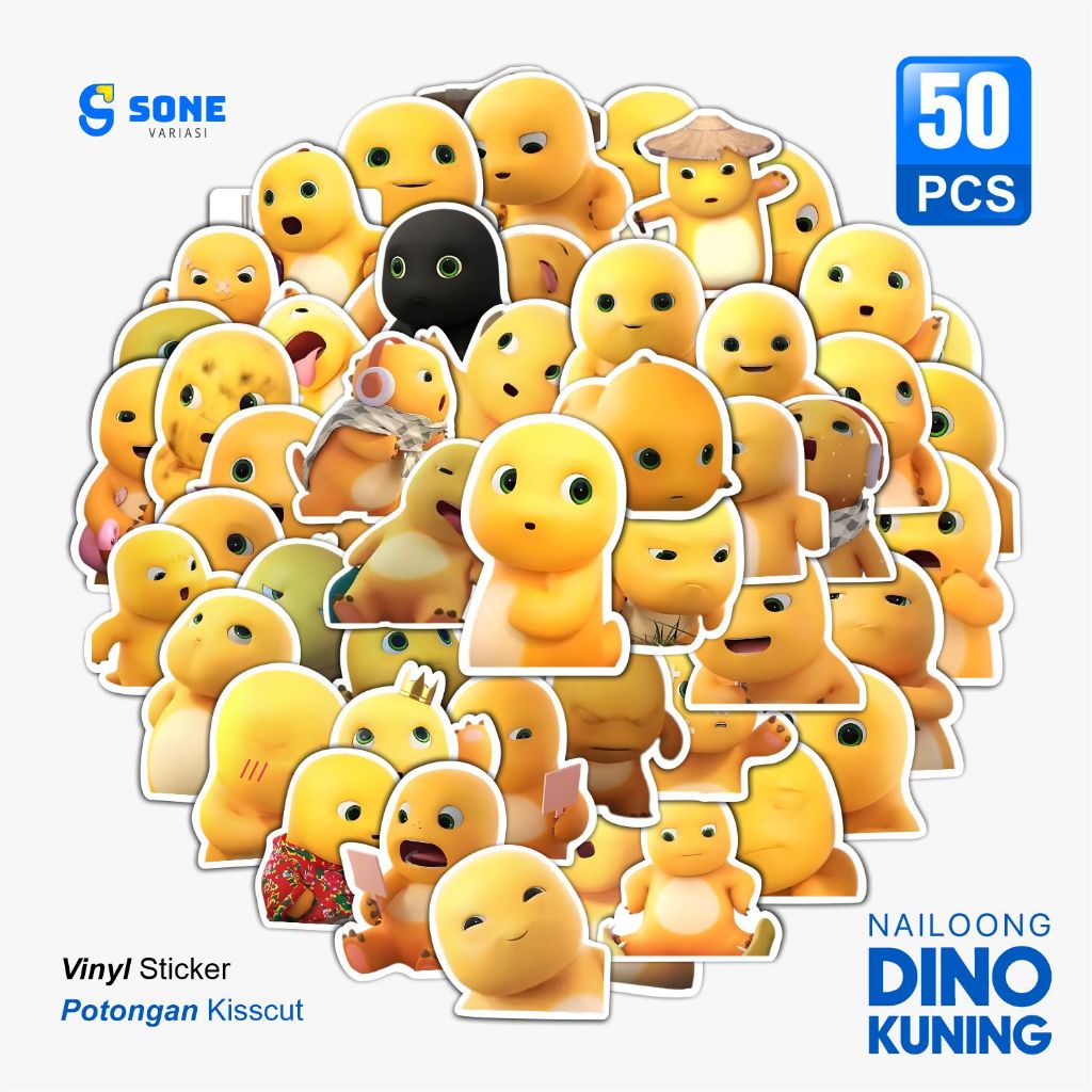 Jual Sticker Pack Nailong Dino Kuning Aesthetic Paper Vinyl Waterproof ...