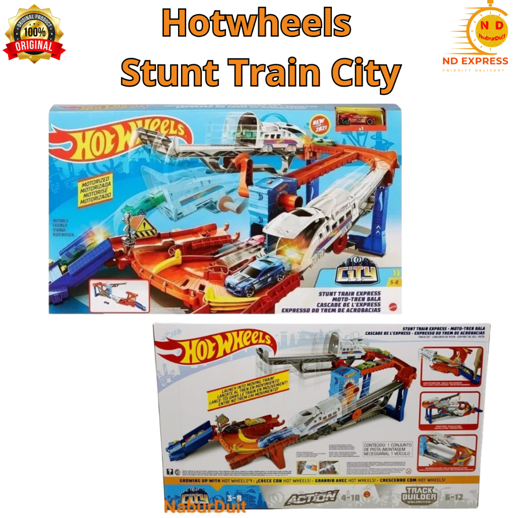 Jual Hot Wheels Track City Stunt Train Express Ori Mattel Hotwheels ...