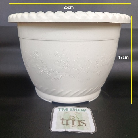 Jual Pot Bunga Putih 25cm Kuping | Shopee Indonesia