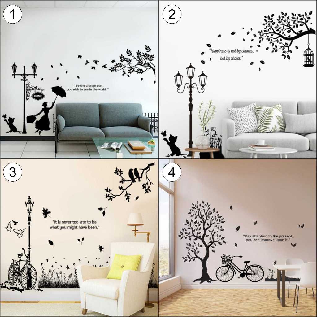 Jual Semesta Wall Sticker Tema Siluet Garden Menarik Stiker Dinding ...