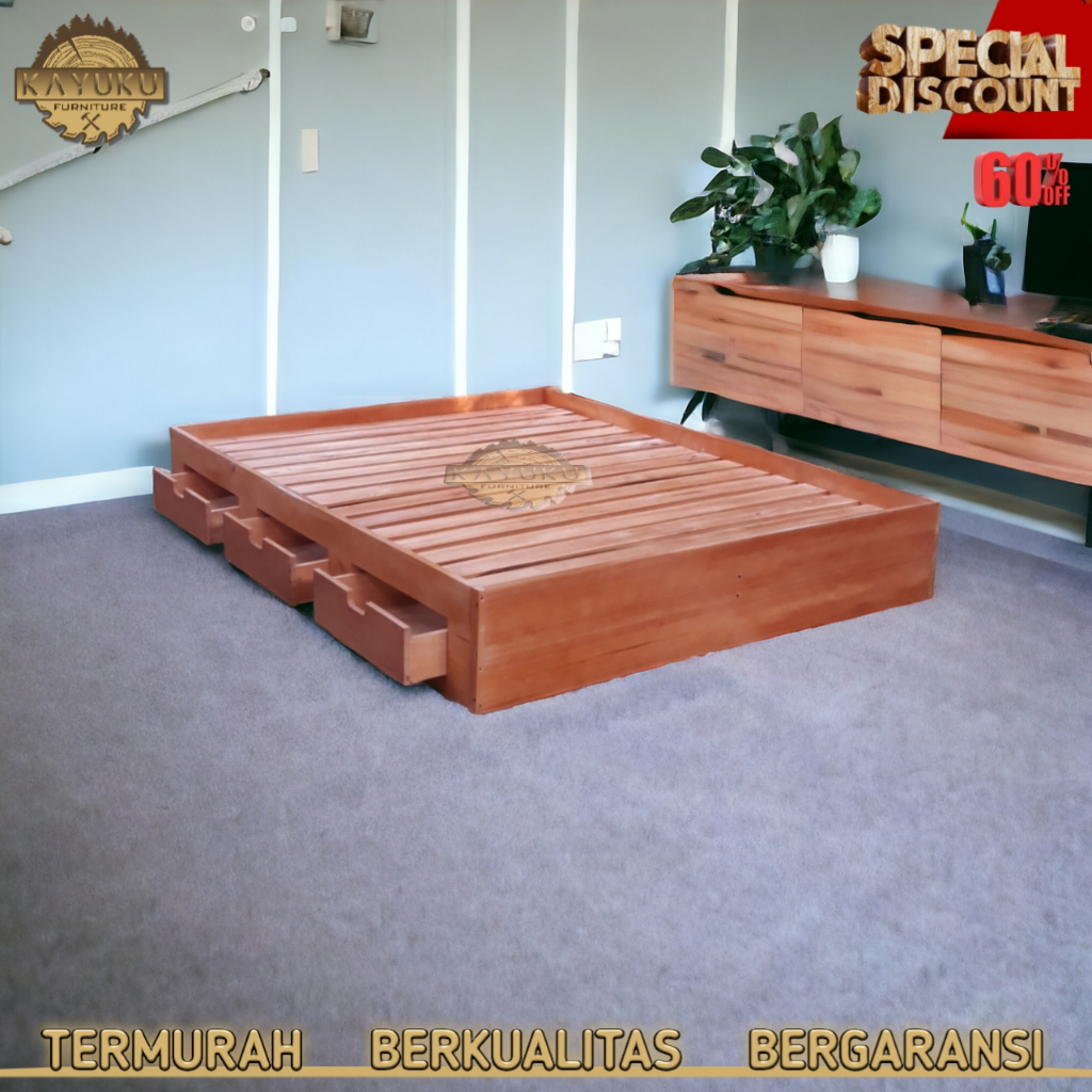 Jual KayuKu Furniture Divan Kayu laci Divan kayu minimalis Ranjang kayu ...