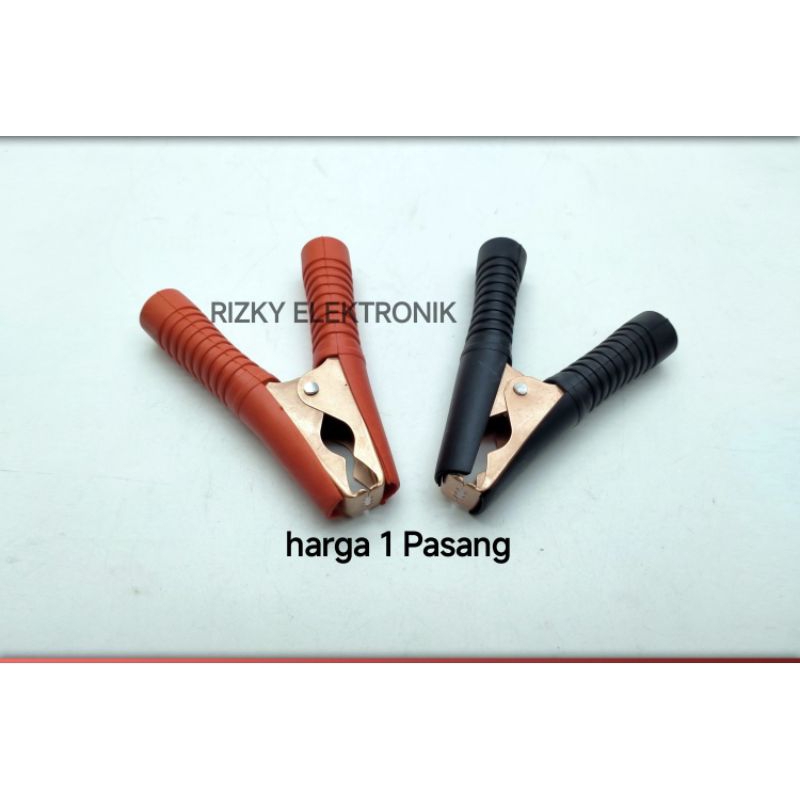Jual Jepit Aki Besar 100A Set Capit Accu Buaya Sepasang Merah Hitam ...