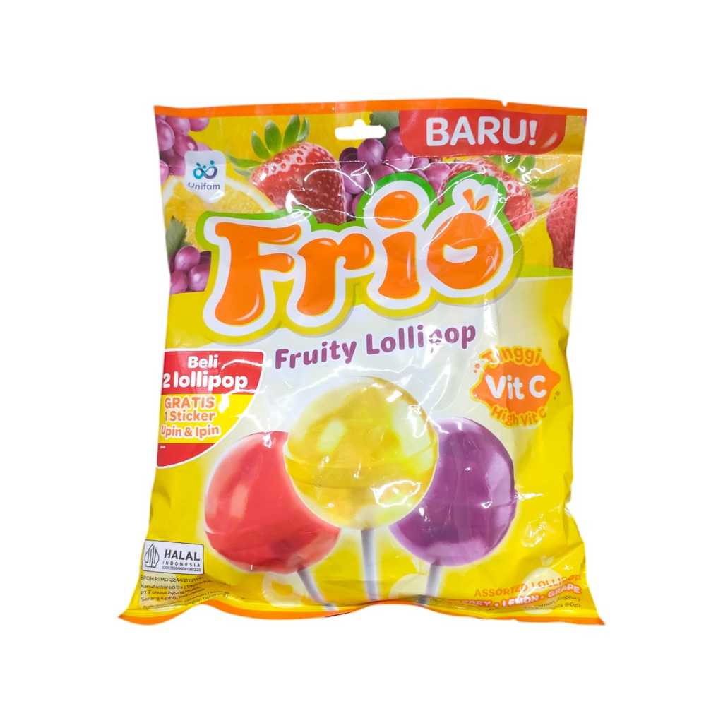 Jual Permen Frio Fruity Lolipop Refil 240gr - Zak isi 40 Pcs | Shopee ...