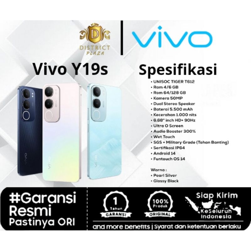 Jual Vivo Y19s ANTI BANTING Ram 4/64Gb 4/128Gb 6/128Gb Bergarnsi Resmi ...