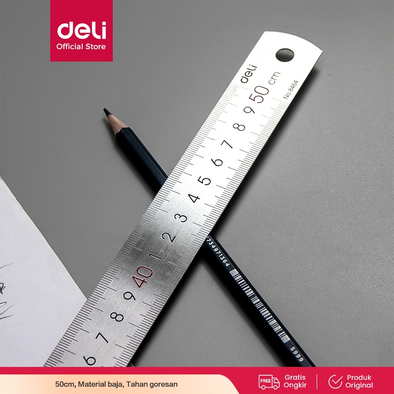 Jual Deli Penggaris baja berkualitas tinggi tahan gores 15/20/30/50cm ...