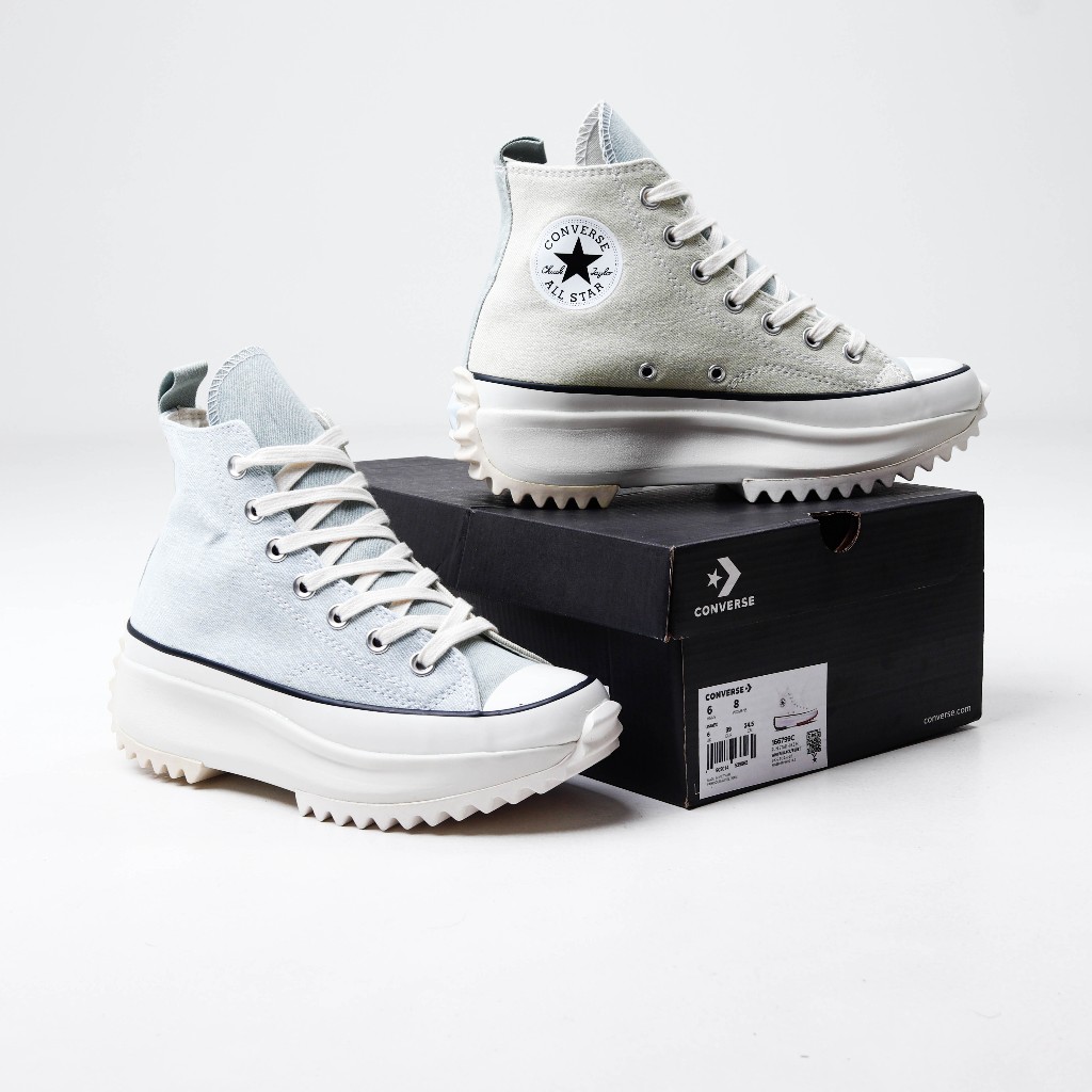 Jual Sepatu Converse Run Star Hike High Summer Denim Blue | Shopee ...