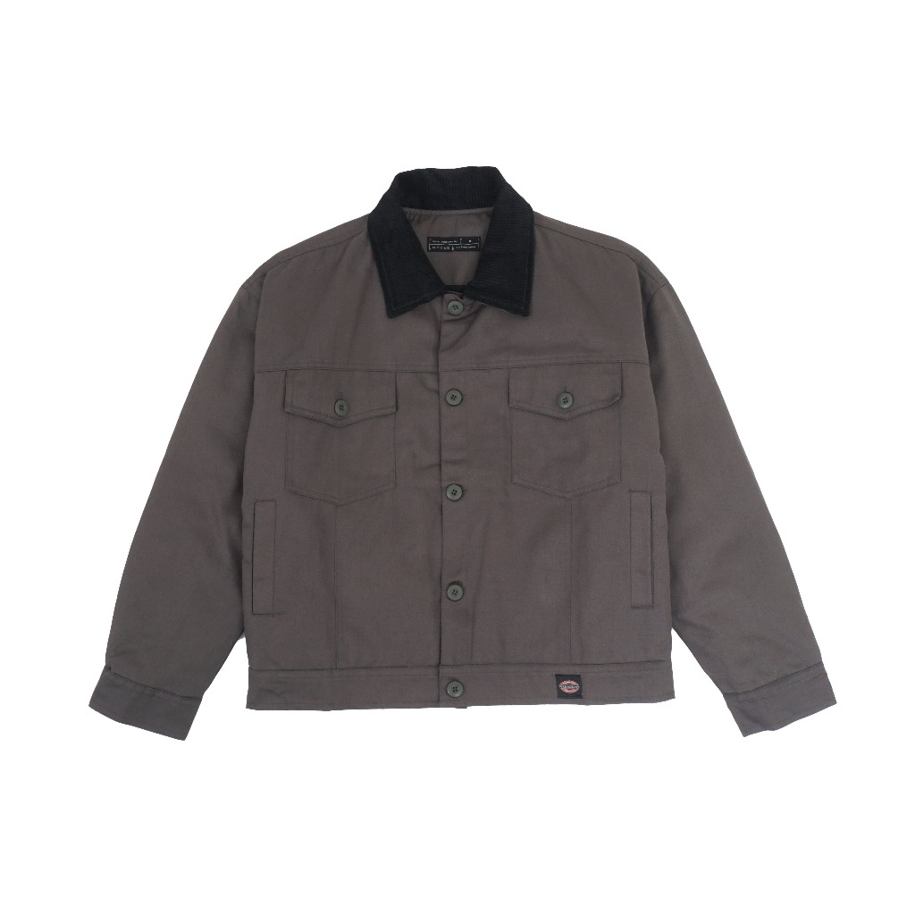 Jual Goster Trucker Jacket Boxy Fit - Dallas Dark Grey | Shopee Indonesia